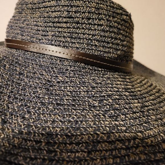 unknown | Accessories | Widebrimmed Denim Colored Straw Hat | Poshmark